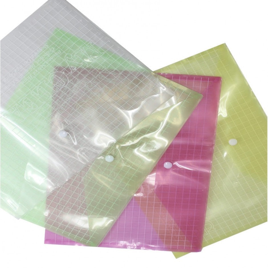 Folder transparente de colores con boton Carta – “San Antonio ...